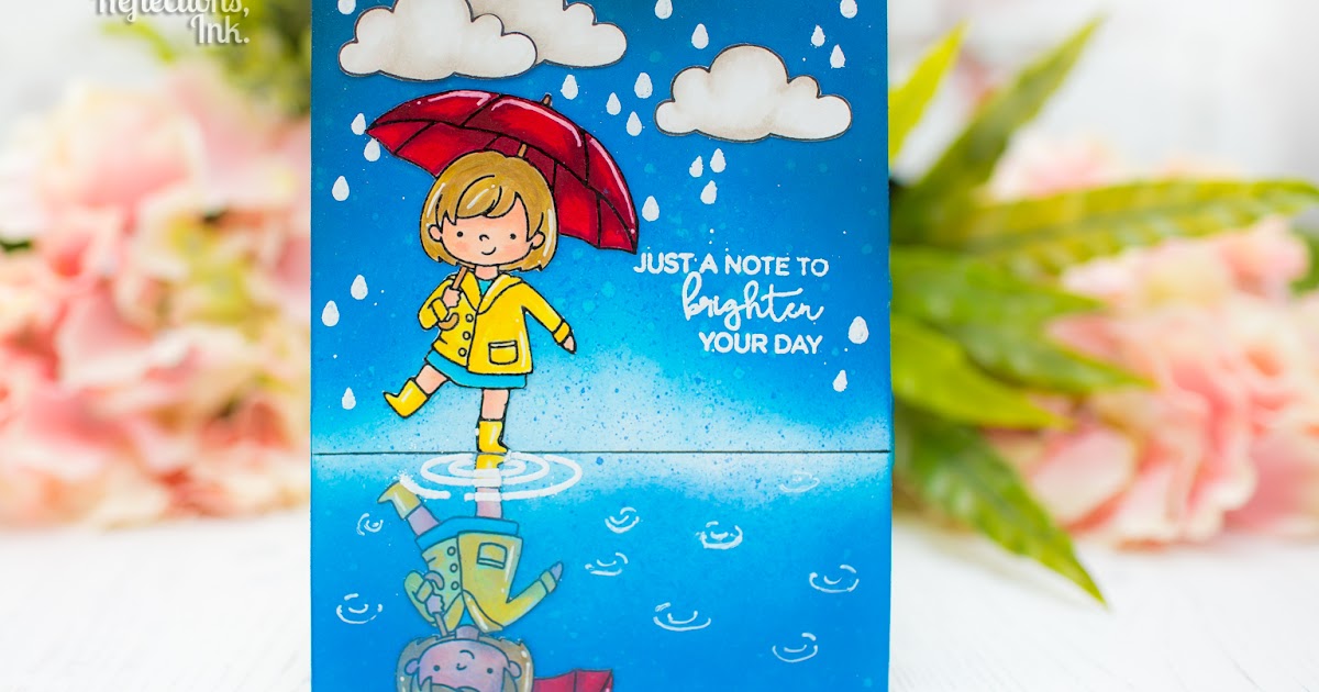 Summer rain card with Hello Bluebird Rainy Day Stamp Set