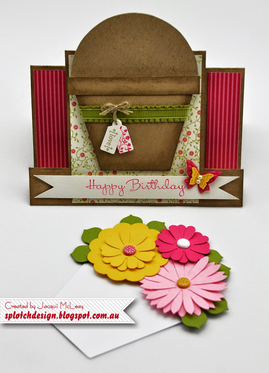 Splotch Design - Adding ink to paper!: Flower Pot Birthday Card