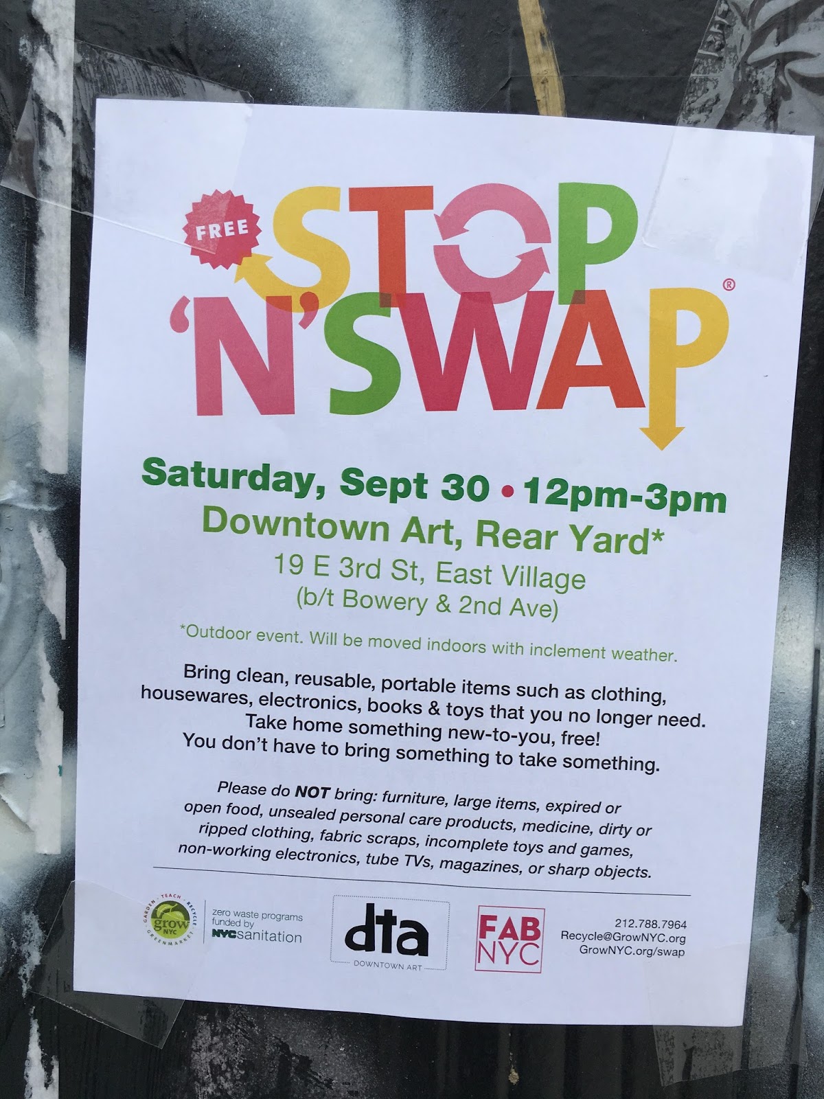 EV Grieve: Stop ‘N’ Swap tomorrow (Saturday!) on 3rd Street