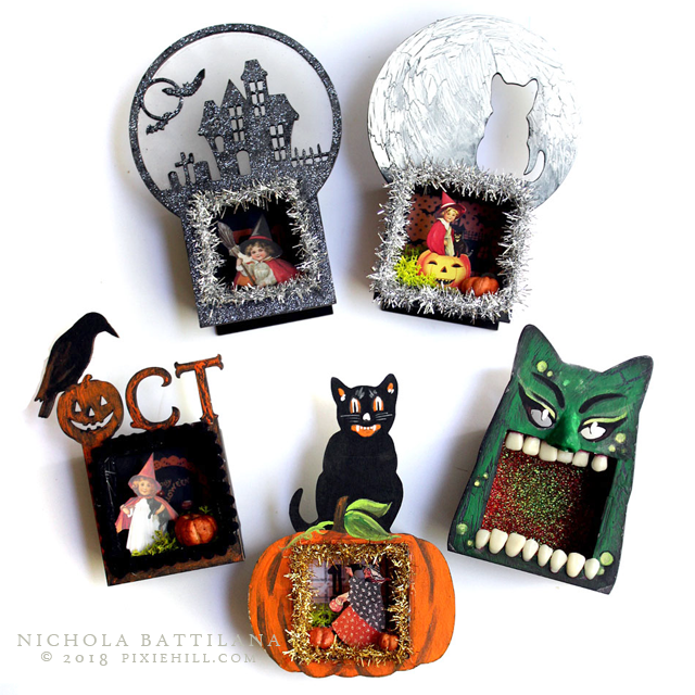 Pixie Hill: Five Halloween Mini Shrines