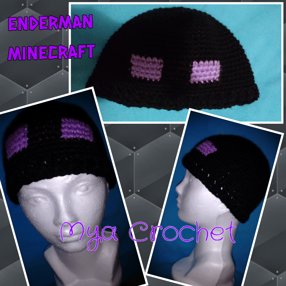 MYA CROCHET: Gorro Enderman Minecraft