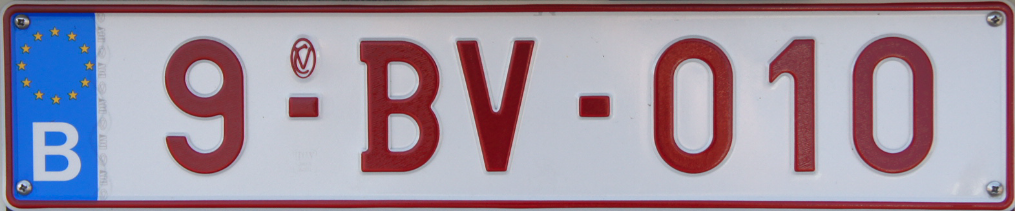 Belgian Licence Plates: Belgian European licence plates