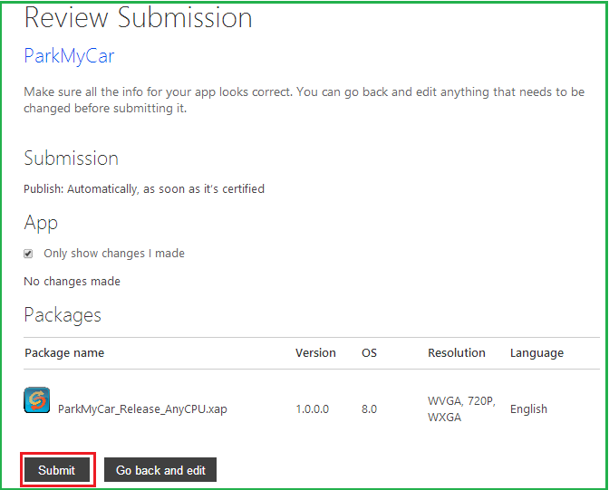 After reviewing your details press " Submit " button for final ...