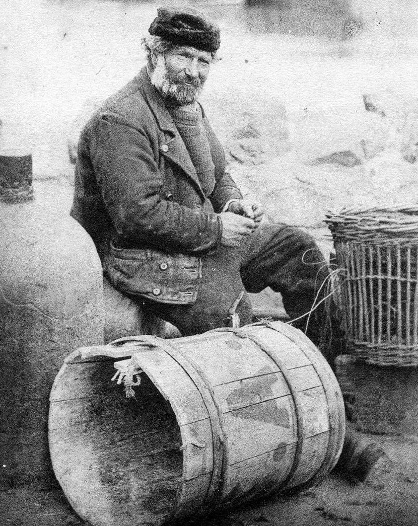 Tour Scotland: Old Photograph Fisherman Baiting Fishing Lines ...