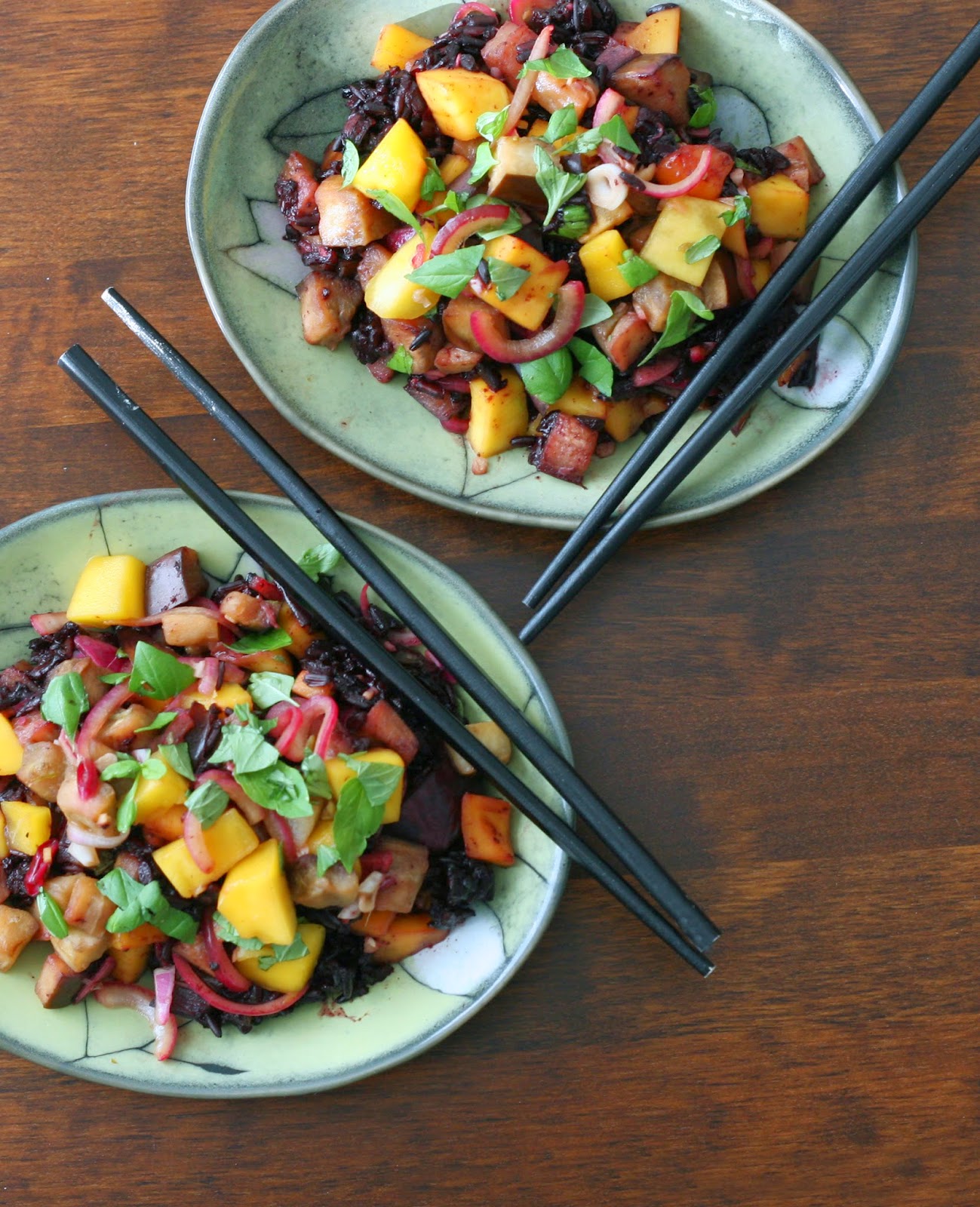 Maikin mokomin: Mangoa, munakoisoa ja mustaa riisiä | Eggplant and ...