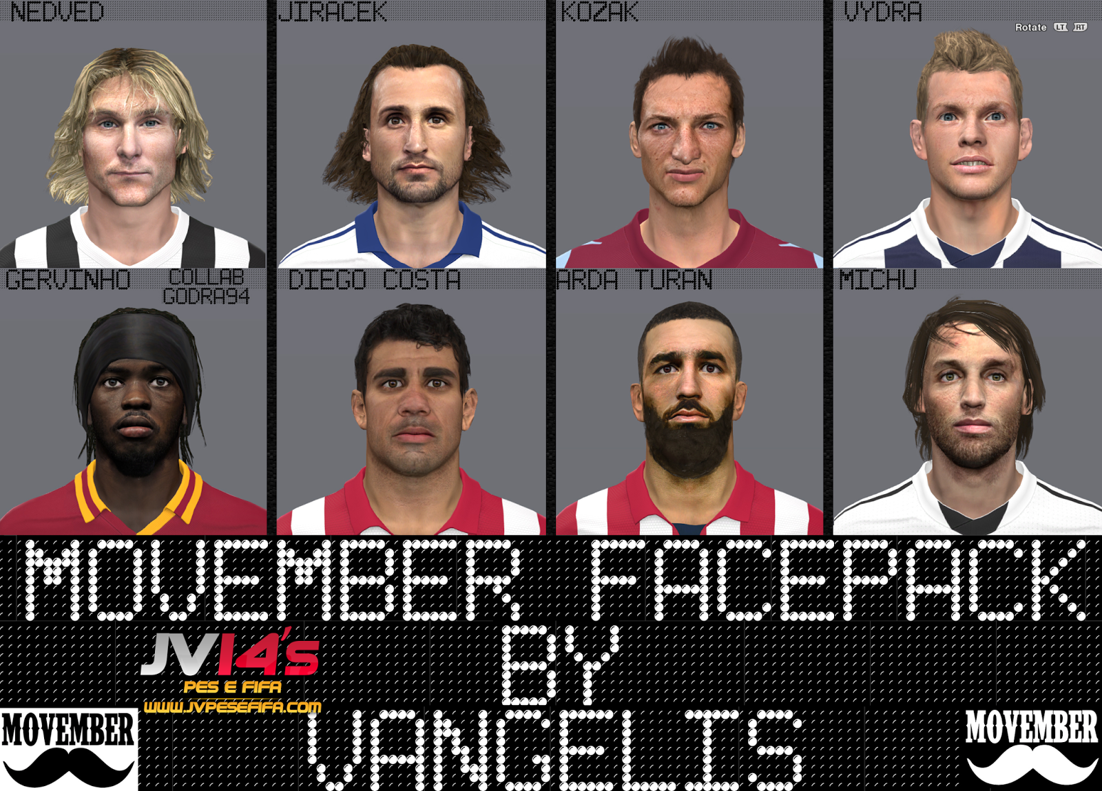 PES 2014: Face Pack Movember - Vangelis | Blog Teste Template JV