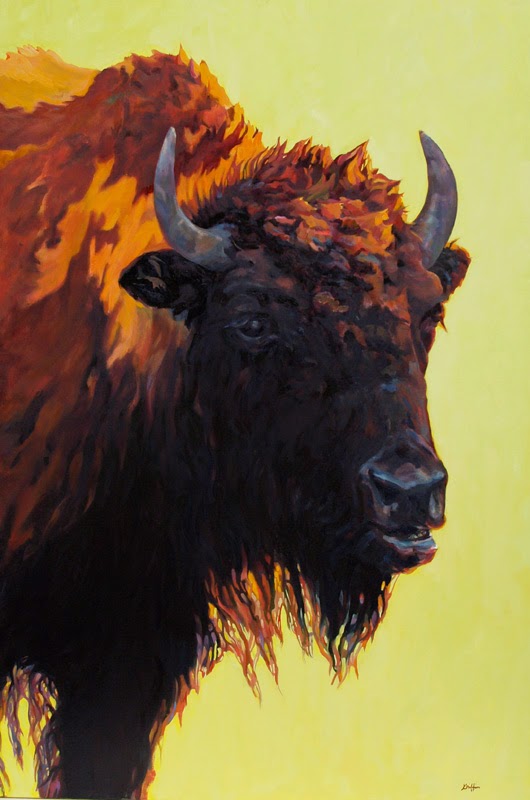 Daily Painters Abstract Gallery: Colorful Contemporary Wildlife Bison ...