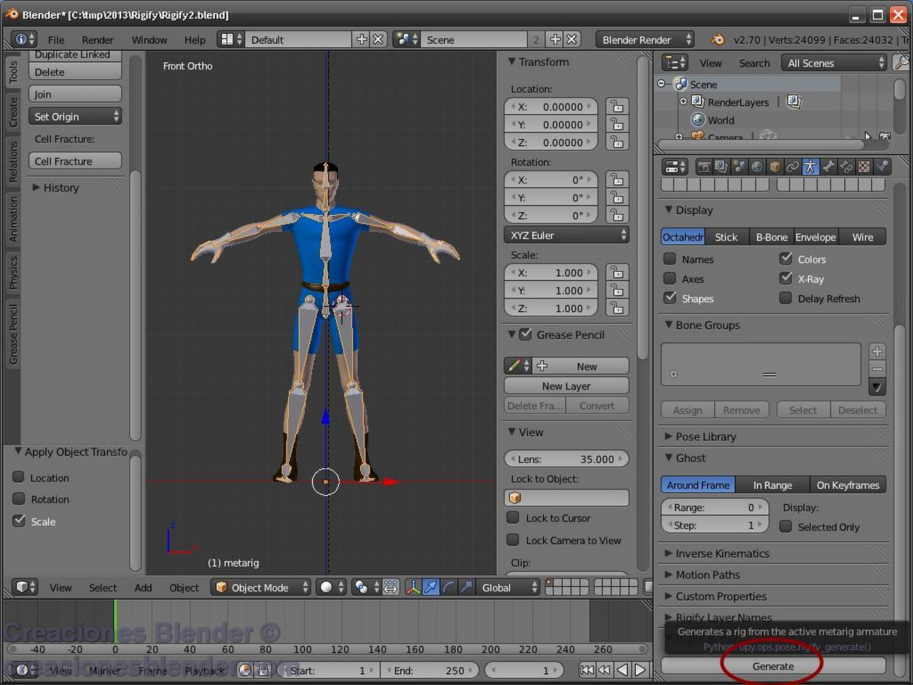 Creaciones Blender: Addon Rigify para crear armaduras de forma simple en blender 2.70