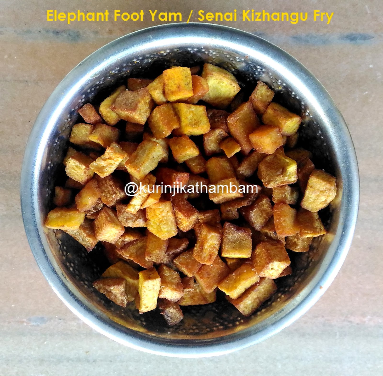 Elephant Foot Yam Fry - Senai Kizhangu / Karunai Kizhangu Fry ~ Kurinji ...