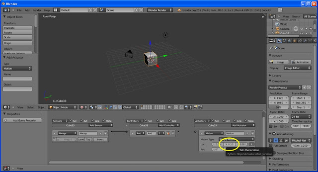Ozlog: Blender:Game Engine: TutorialをBlender2.5以降で実行してみる（その3）