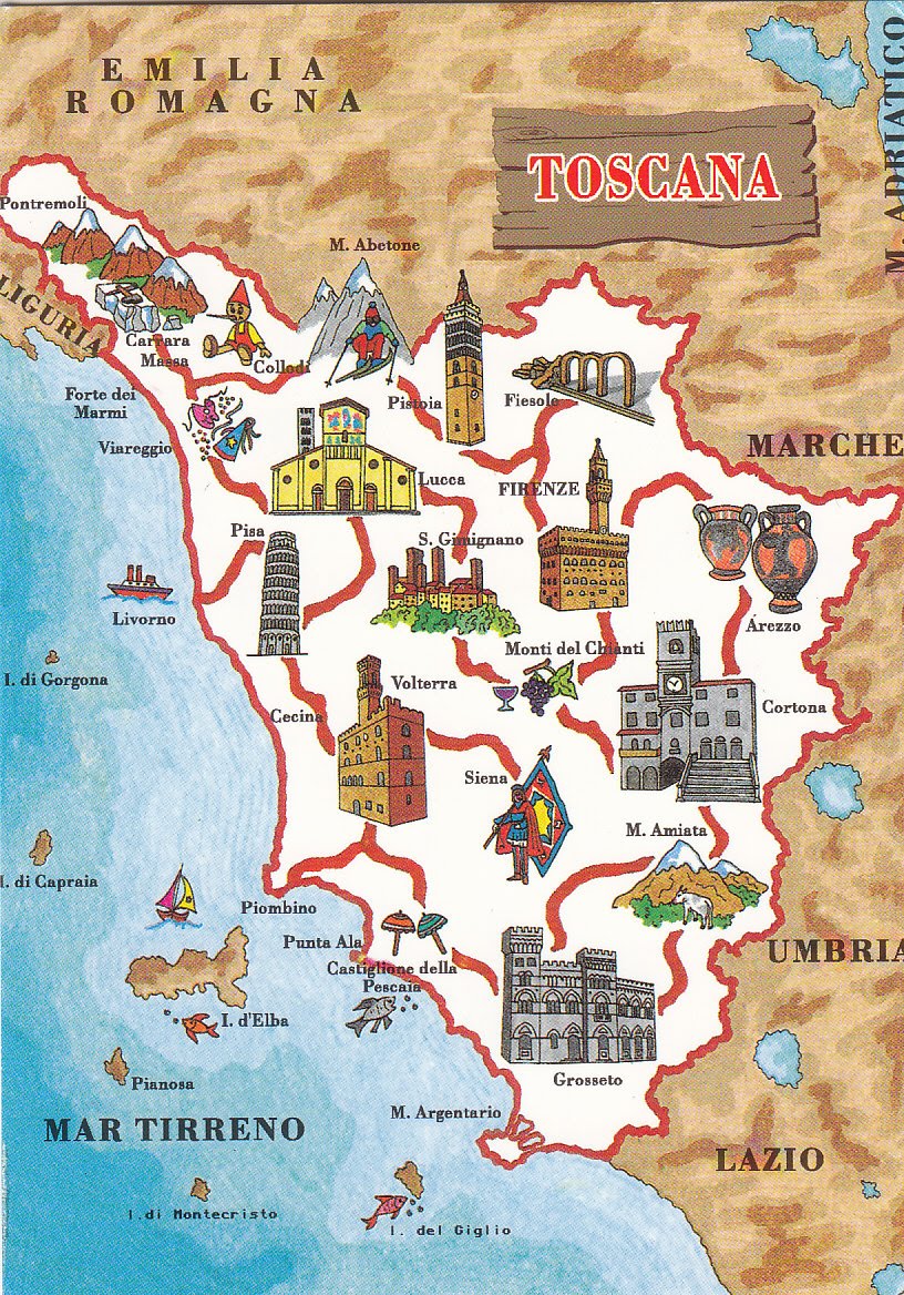 Nice and neat postcards: Toscana