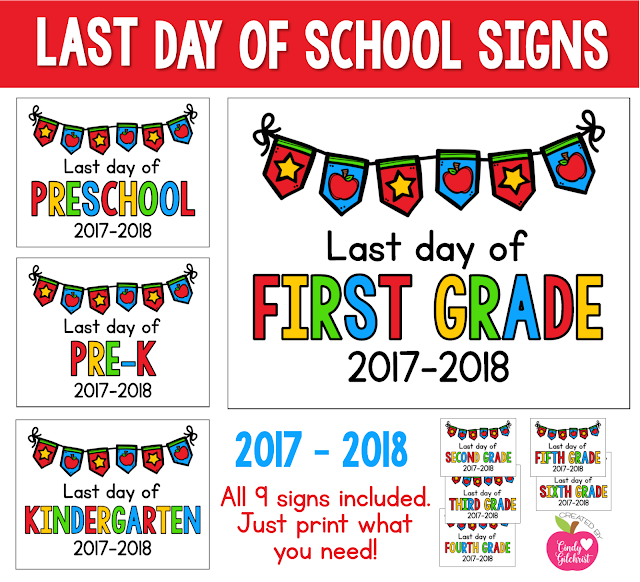 Last Day of School Signs FREEBIE :) Just Updated for the 2017-2018 ...