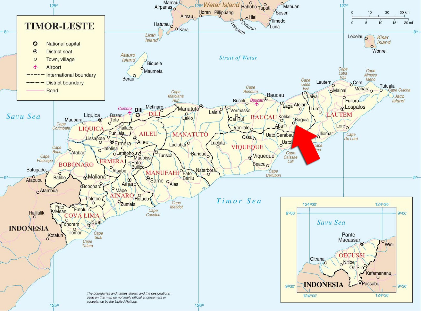 EAST TIMOR - GEOGRAPHICAL MAPS OF EAST TIMOR