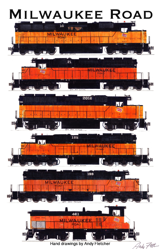 Andy Fletcher Blog-: Milwaukee Road Locomotives at Bensenville, Illinois