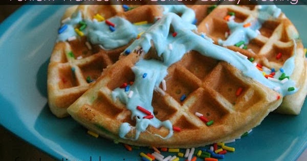 Fantastical Sharing of Recipes: Funfetti Waffles with Cotton Candy Frosting