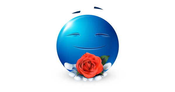 Smiley Offering a Rose | Symbols & Emoticons