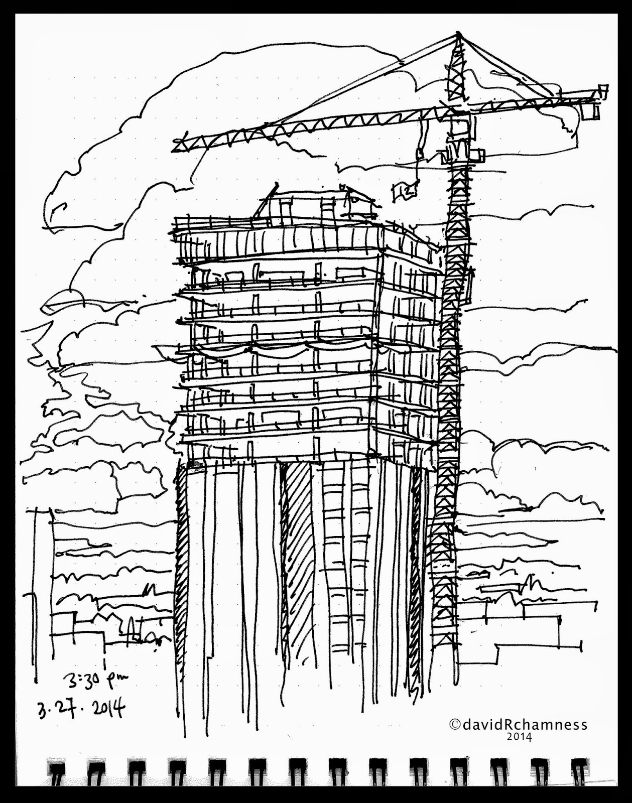 Urban Sketchers Seattle: Construction Sketches (Pre-today's Sketch Crawl)