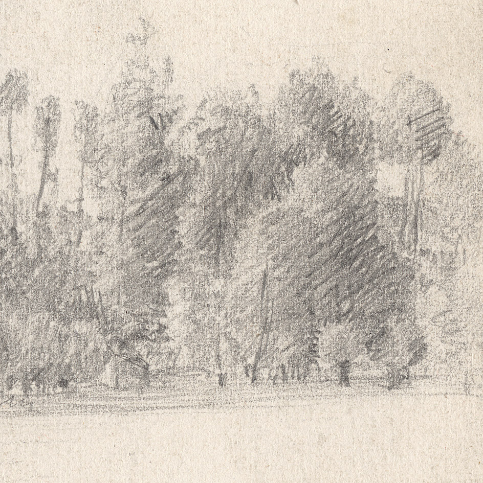 Prints and Principles: Charles Jacque’s pencil drawing, “Forest Edge”, 1869
