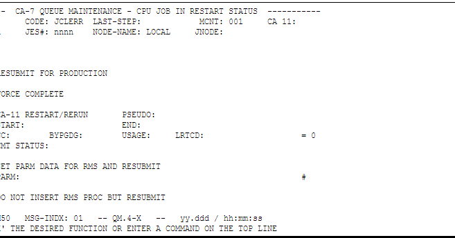 Restarting a abended job in CA7