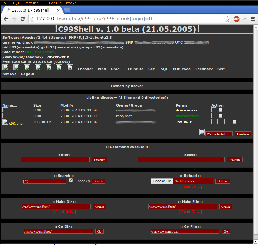 ¿Está el shell C99? - Sí, pase, pase...