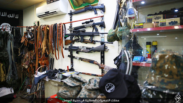 ISIS's "souvenir/gift" shop with military gear in Mosul, Iraq [1280 x ...