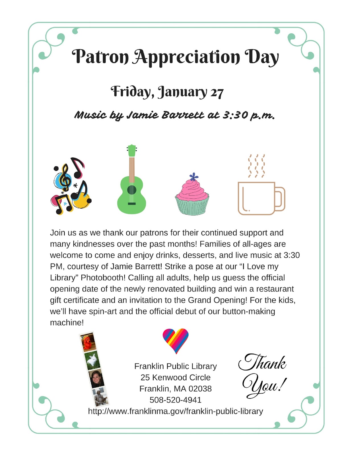 Franklin Public Library: Patron Appreciation Day, Friday, January 27