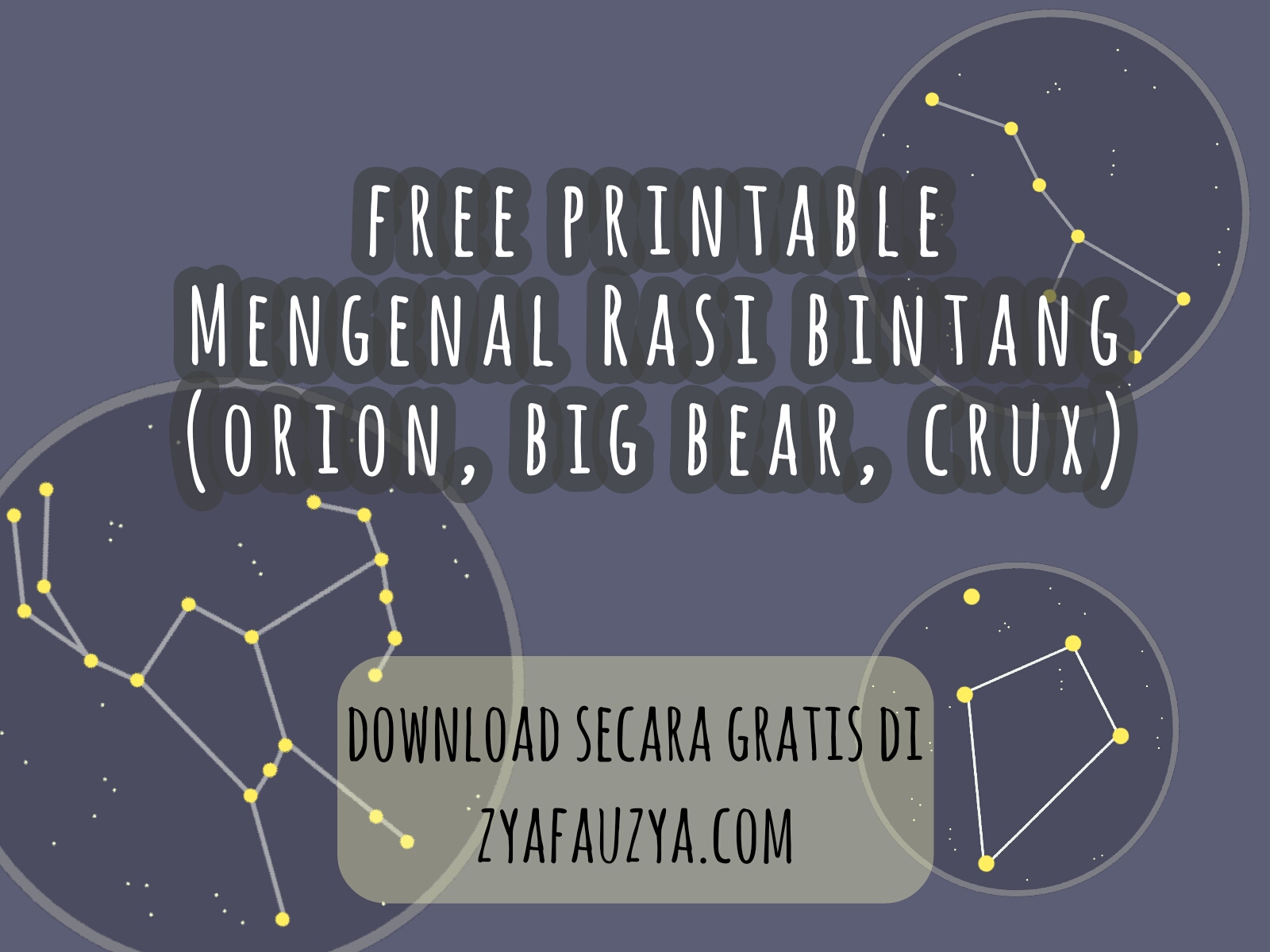 Buzy Journal: Printable Mengenal Rasi Bintang (Stars Constellation Free ...