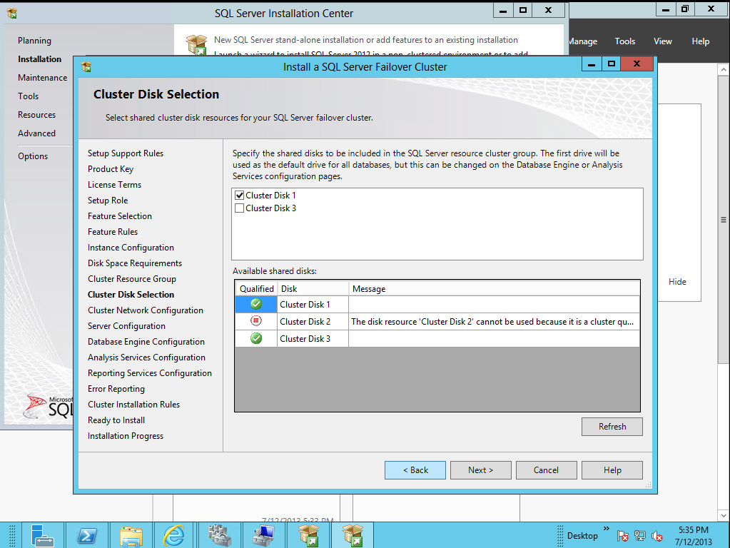 Mysql And Sql Server Microsoft Sql Server 2012 Cluster Installation