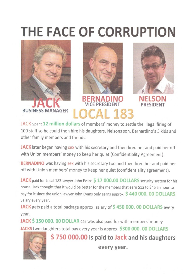 Labourers 183: Liuna local 183 faces of corruption