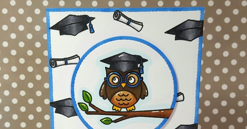 Sunny Studio: Woo Hoo Graduation Owl Cap & Diploma Card with Lindsey