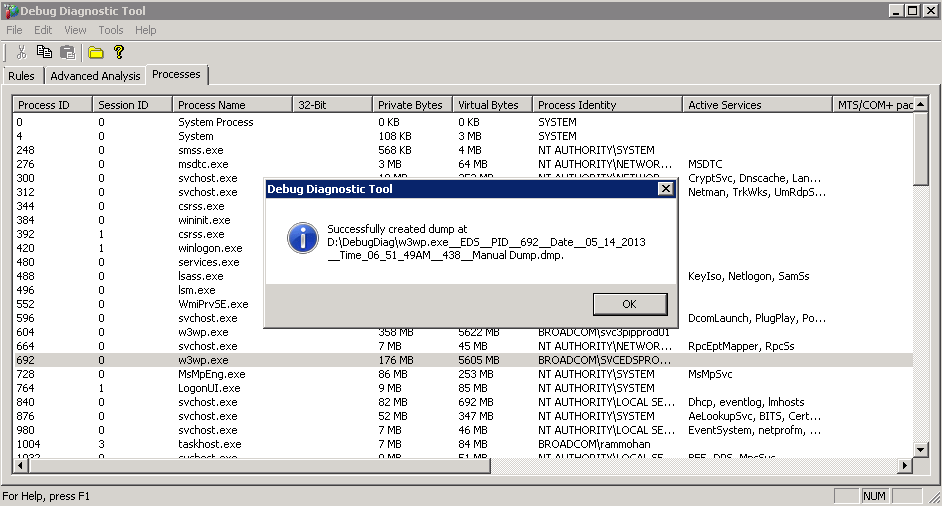 How To Take Memory Dump Of Windows Process Menually