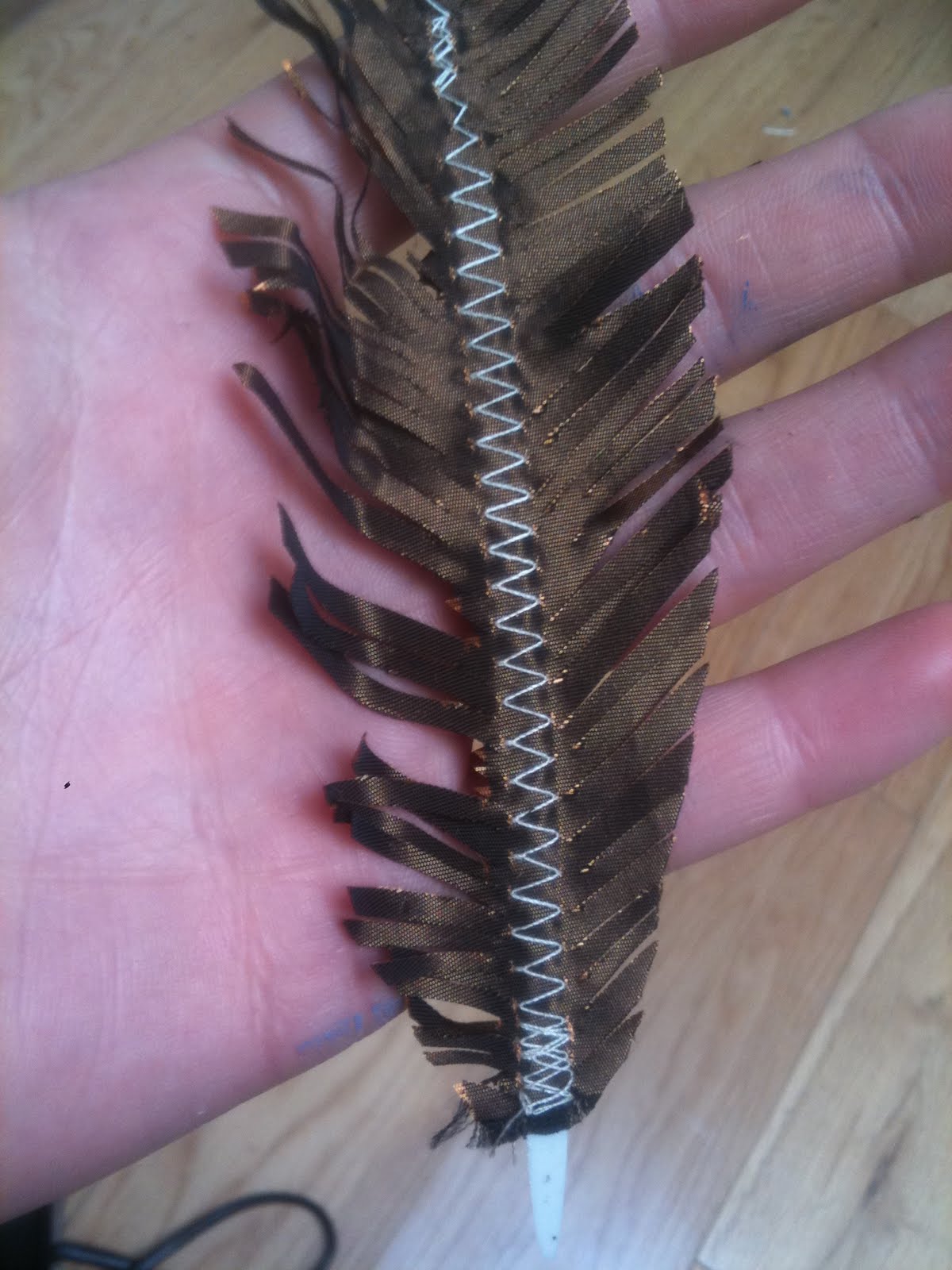 Beth James: Experimenting with making feathers.