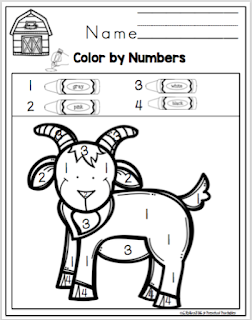 Farm Color by Numbers "No Prep" ~ Preschool Printables