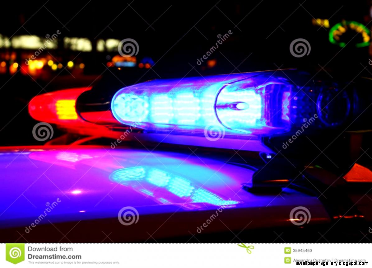 Police Lights At Night From Behind | Wallpapers Gallery