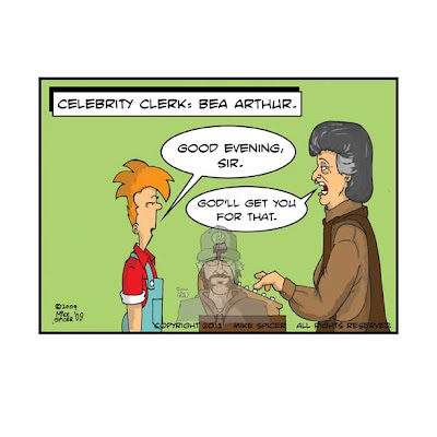 Mike Spicer Cartoonist / Caricaturist.: Celebrity Clerk: Bea Arthur