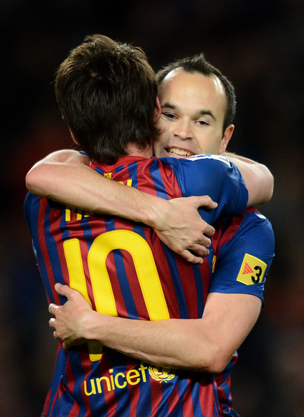 pictures Lionel Messi and Andres Iniesta 2012