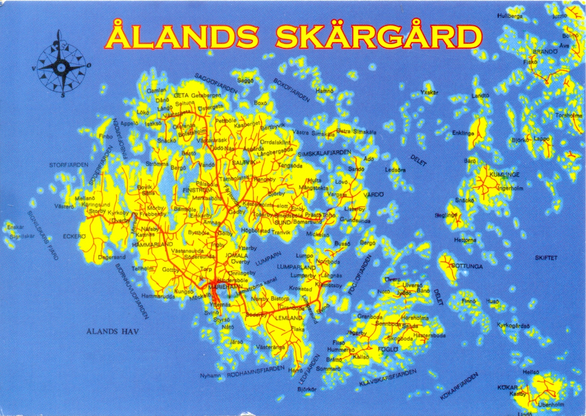 Postcards around the world: Map of Aland Archipelago