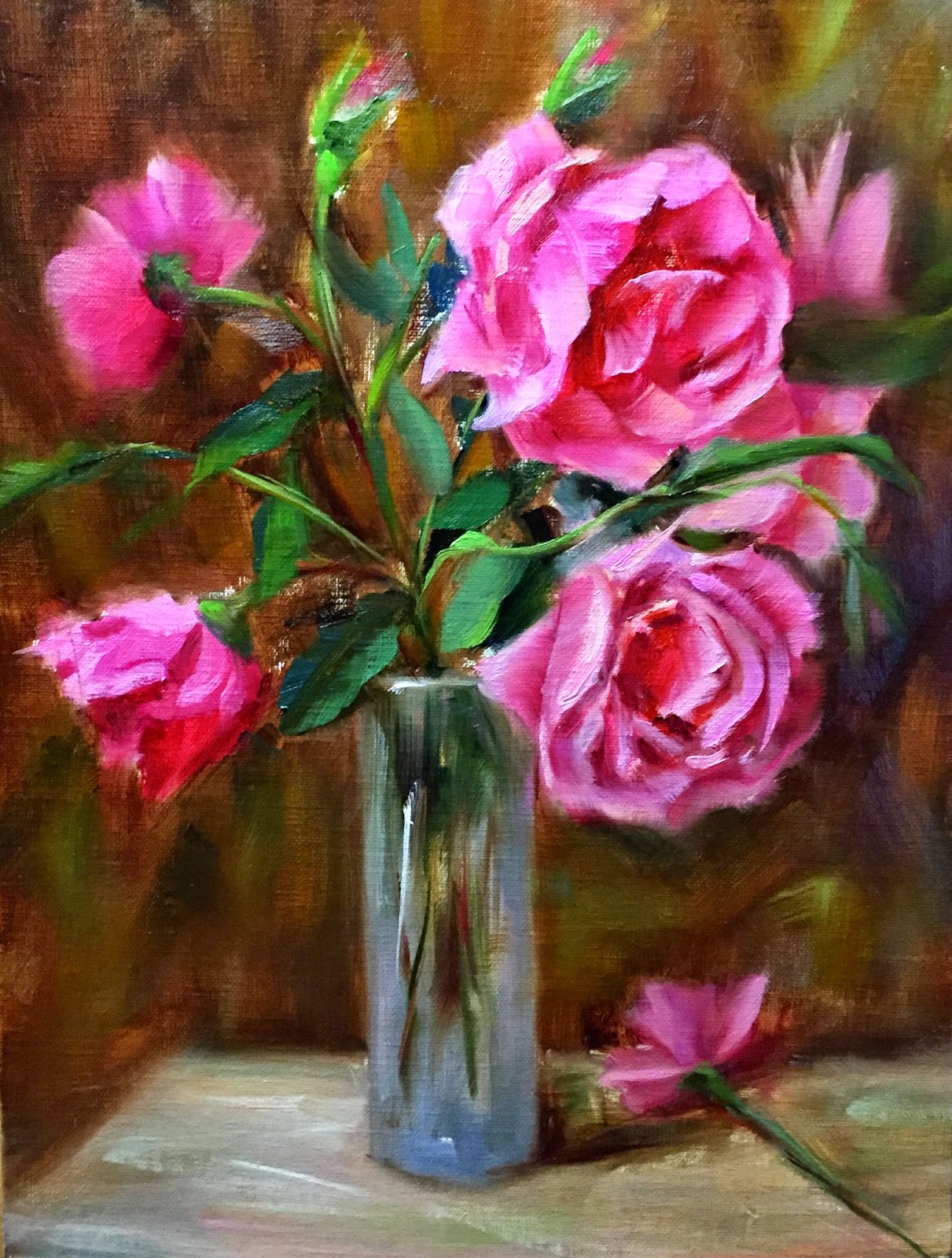 Daily Painters of Texas: My Antique Roses by artist Pat Meyer
