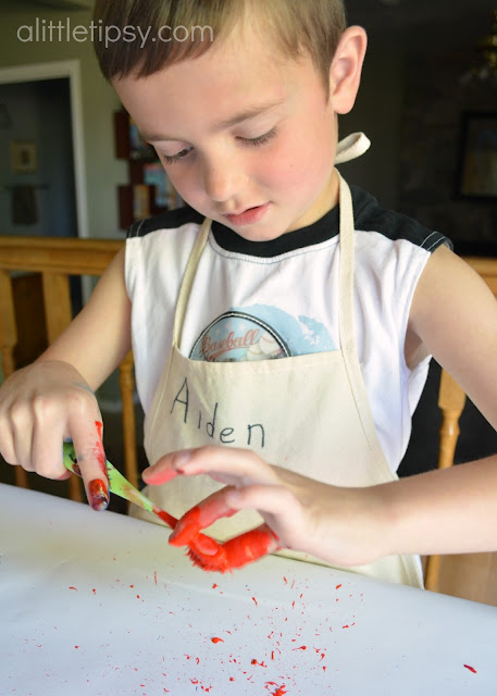 How to Splatter Paint Using a Toothbrush - A Little Tipsy
