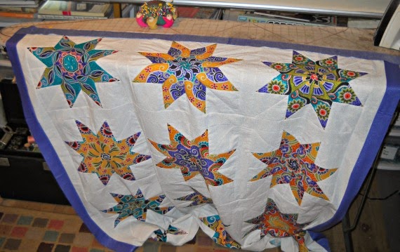 Curlicue Creations: Stack 'N Whack Star Quilt Progress