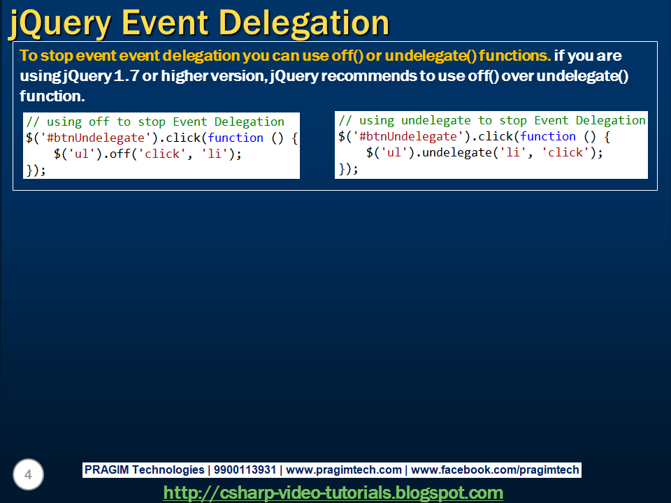 Sql Server Net And C Video Tutorial Jquery Event Delegation