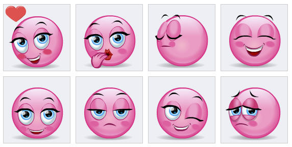Facebook Smiley Faces codes: Girly pink smiley for facebook