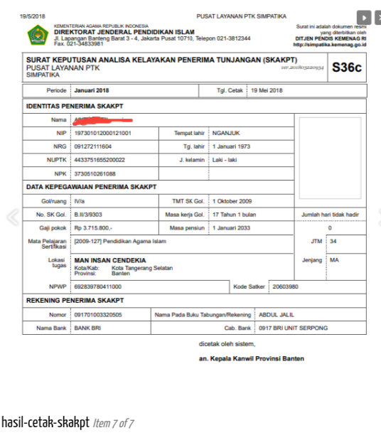 TATA CARA MENCETAK SURAT AJUAN (S36) SKAKPT PENERIMA TUNJANGAN - Diens