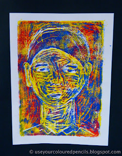 Use Your Coloured Pencils: Self Portrait Foam Reduction Prints