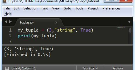 Programación, tecnología y seguridad: 9. Tupla en Python