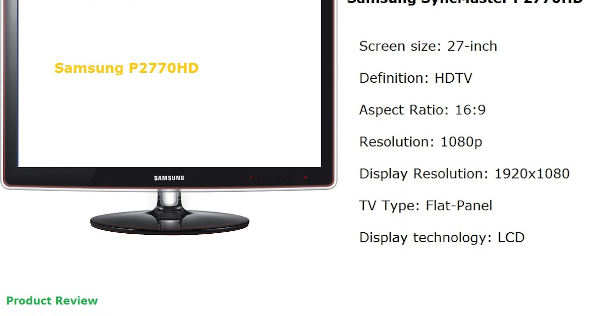Samsung SyncMaster P2770HD LCD TV and monitor - TEST and REVIEW