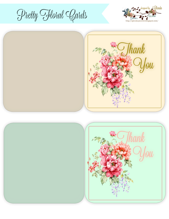 glenda's World : Pretty Floral Thank You Cards