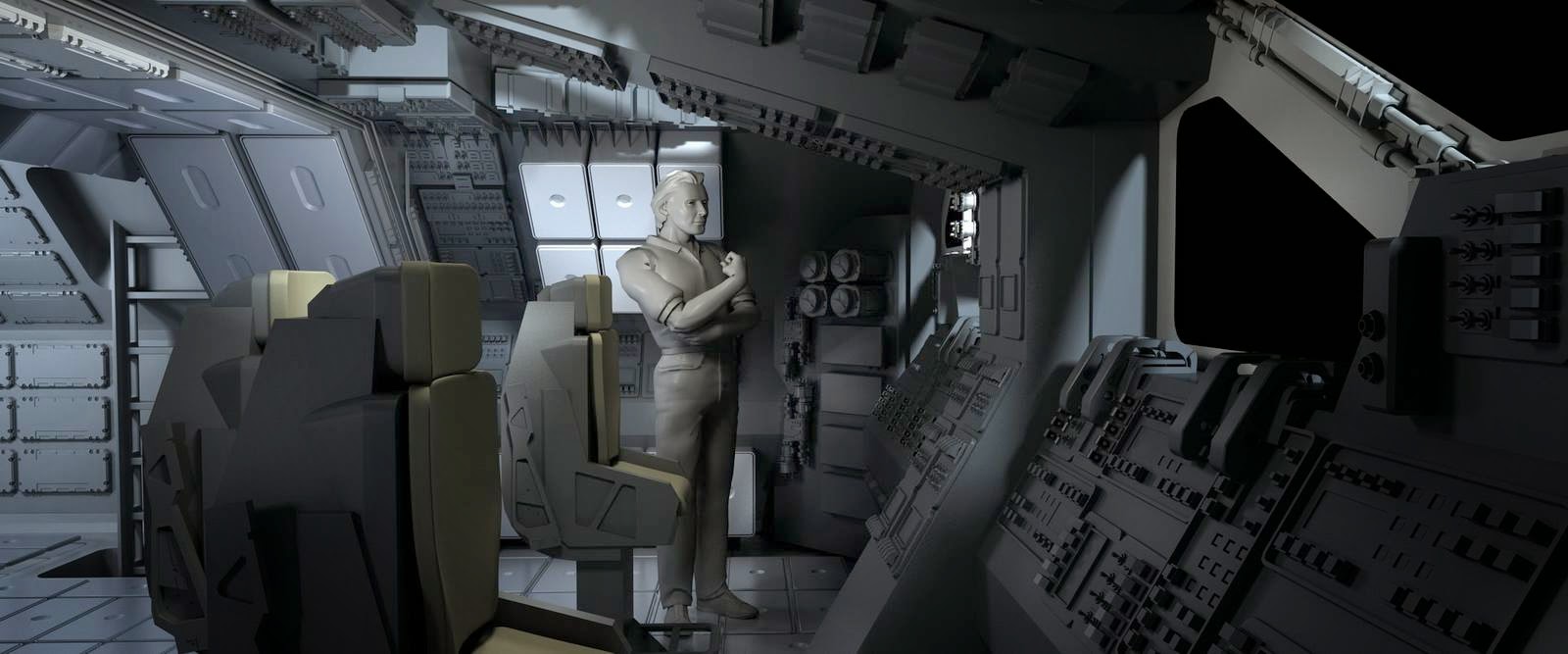 Soaring INTERSTELLAR Spaceship Concept Art by Steve Burg « Film Sketchr