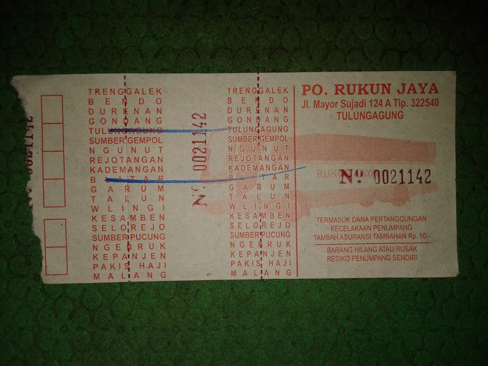 Caper Touring "One Stop Journey": Koleksi Karcis Bus