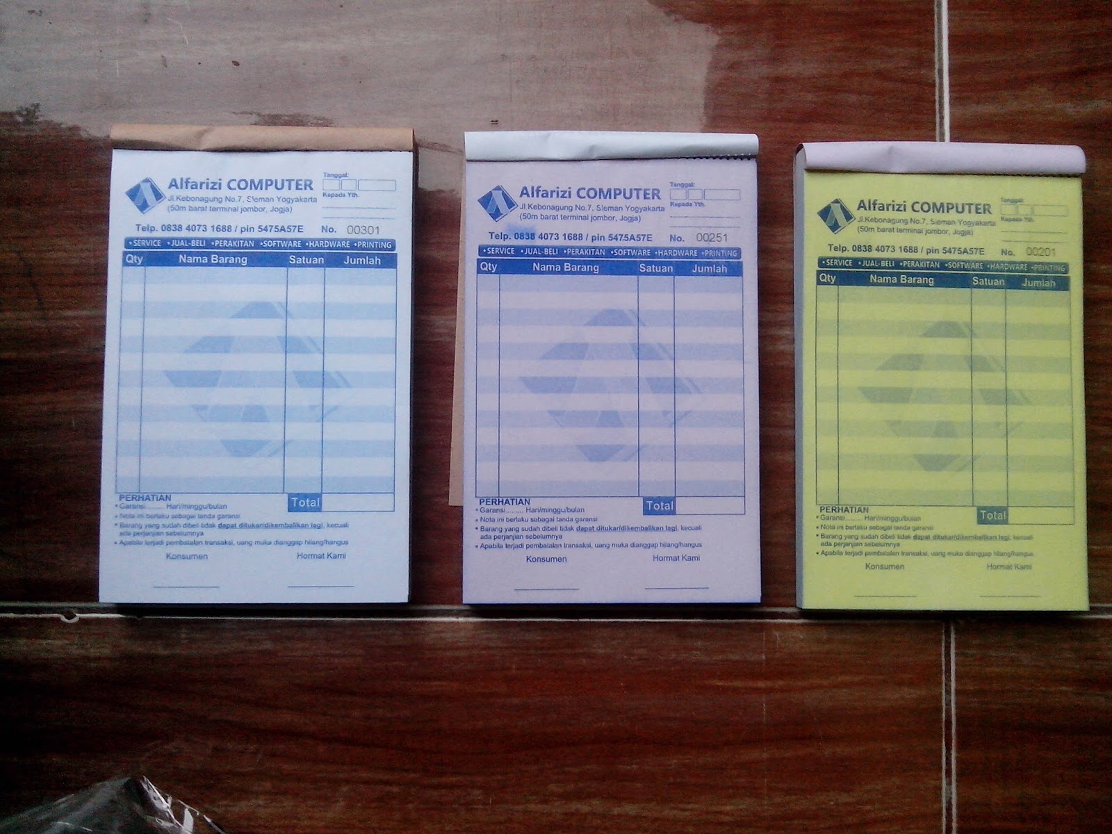 Contoh Nota NCR 3 PLY